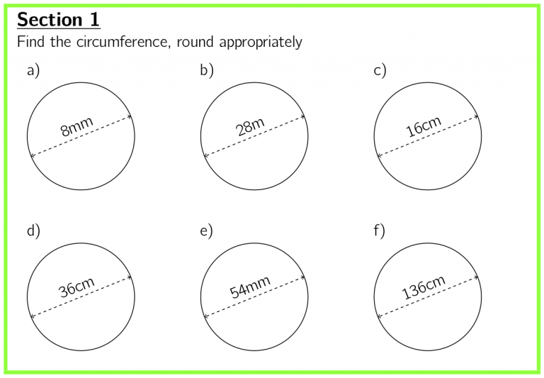 Can you find the circumference? Answers – Mathematics and Coding